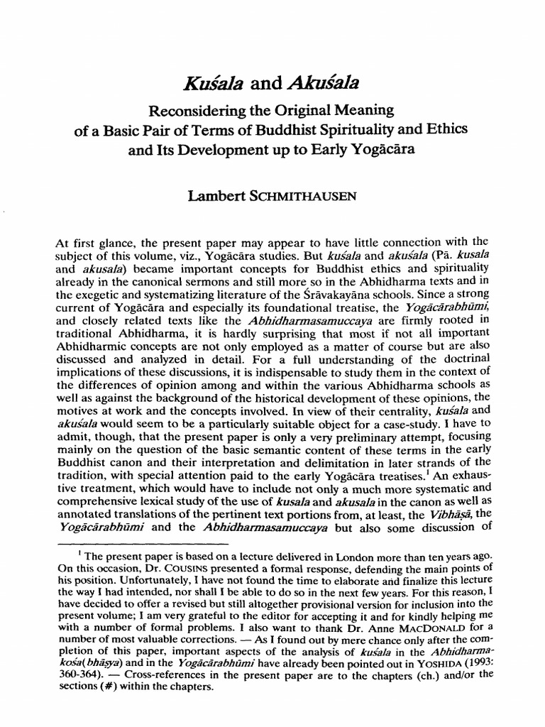 Kuśala and Akuśala | PDF