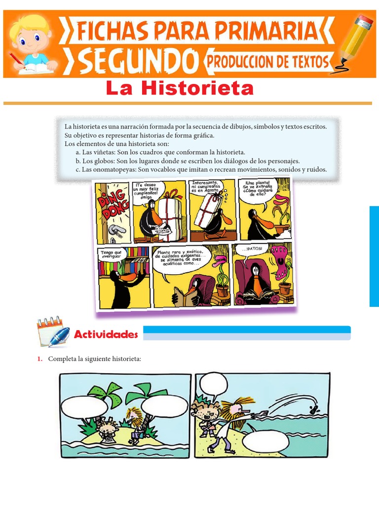 Que Es La Historieta Para Tercer Grado De Primaria