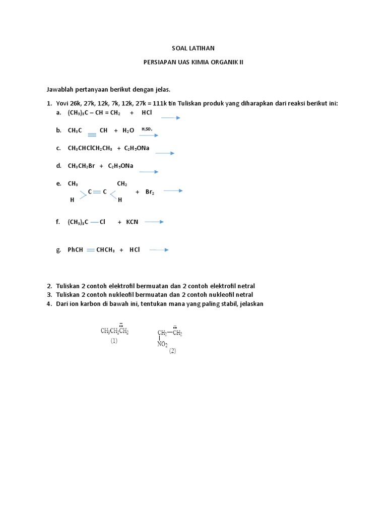 SOAL LATIHAN - Kimia Organik II | PDF
