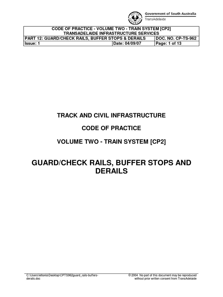 Guard/Check Rails, Buffer Stops and Derails | PDF | Track (Rail ...