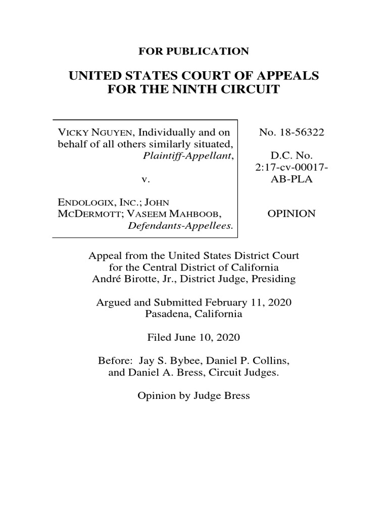 United States Court of Appeals For The Ninth Circuit | PDF | Sec Rule ...