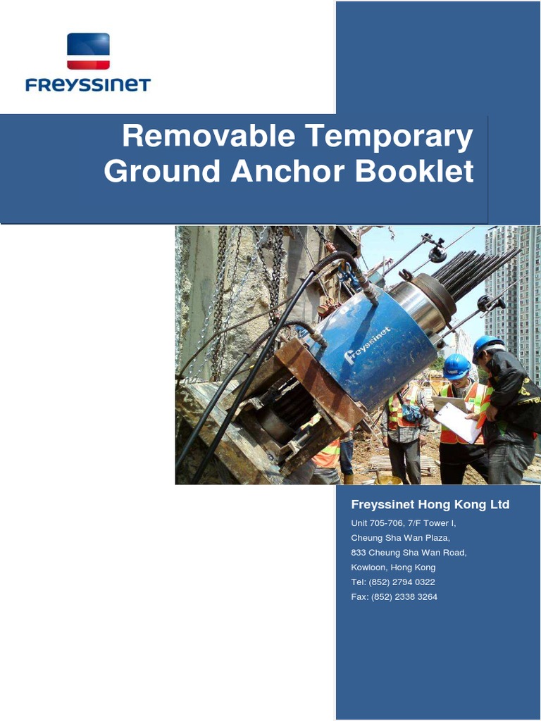 Removable Temporary Ground Anchor Booklet | PDF | Deep Foundation ...