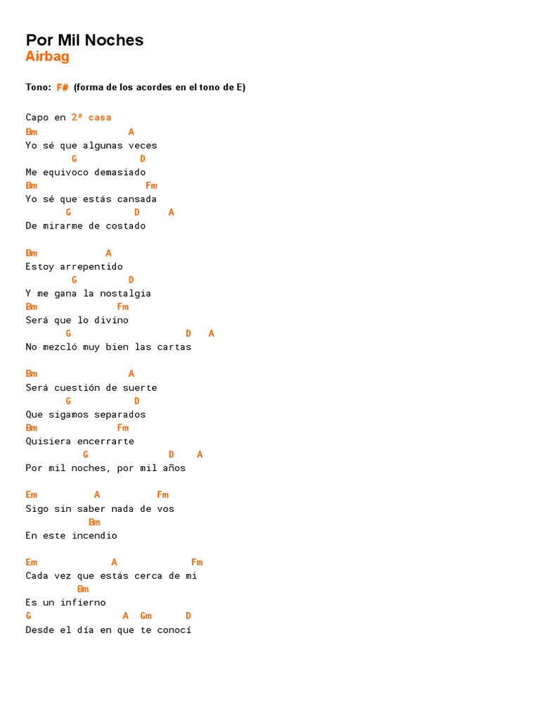 Cifra Club Airbag Por Mil Noches Pdf Pdf