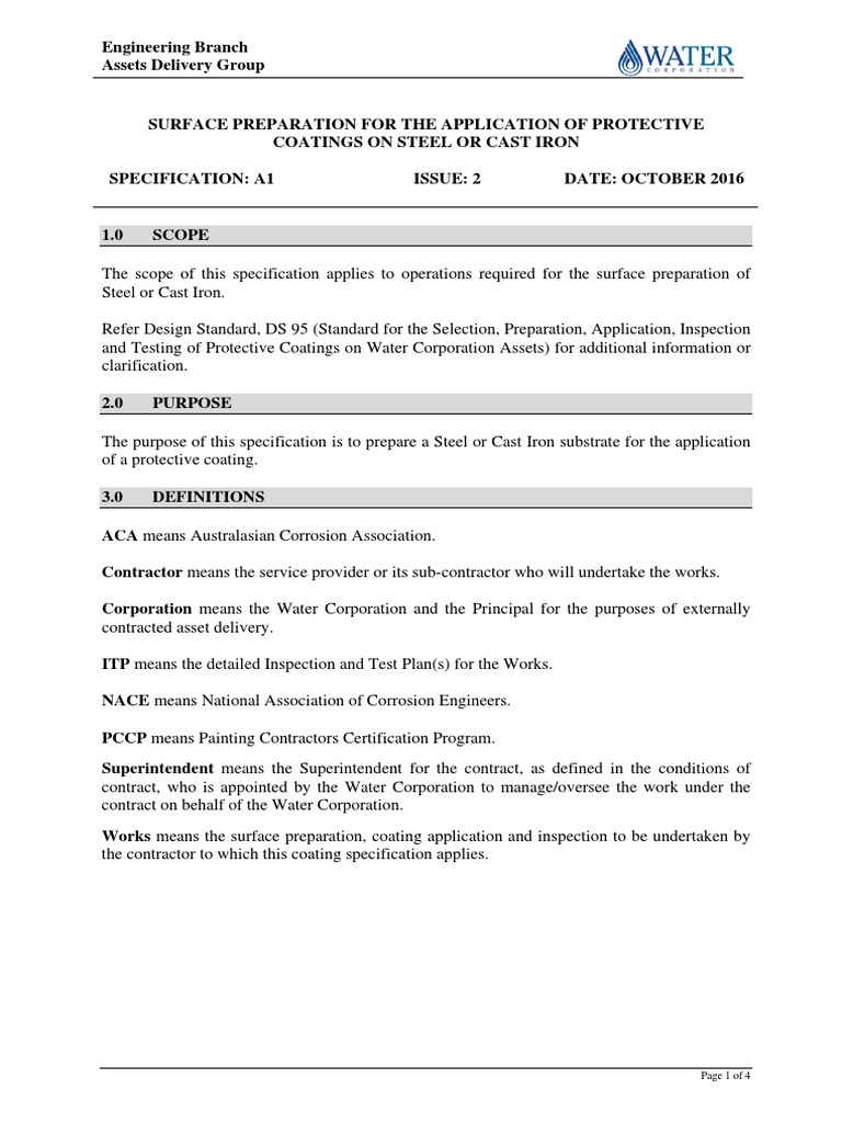 Surface Preparation For The Application of Protective Coatings On Steel ...