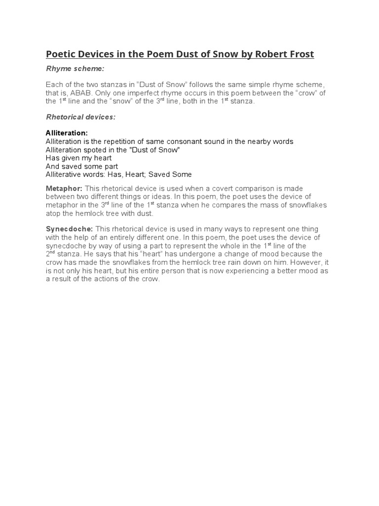 Poetic Analysis: Examining the Rhyme Scheme, Alliteration, Metaphor ...