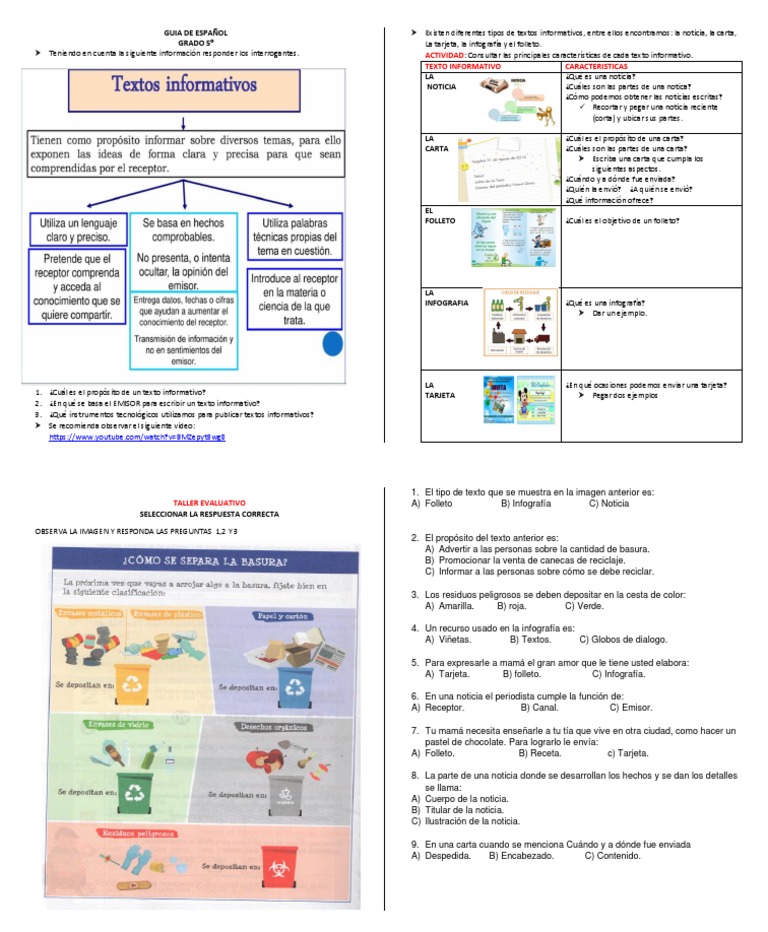 GUIA DE ESPAÑOL-textos Informativos | Descargar gratis PDF | Science ...