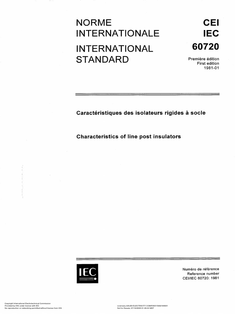 IEC 6070 (1981-01) Line Insulators | PDF | International ...