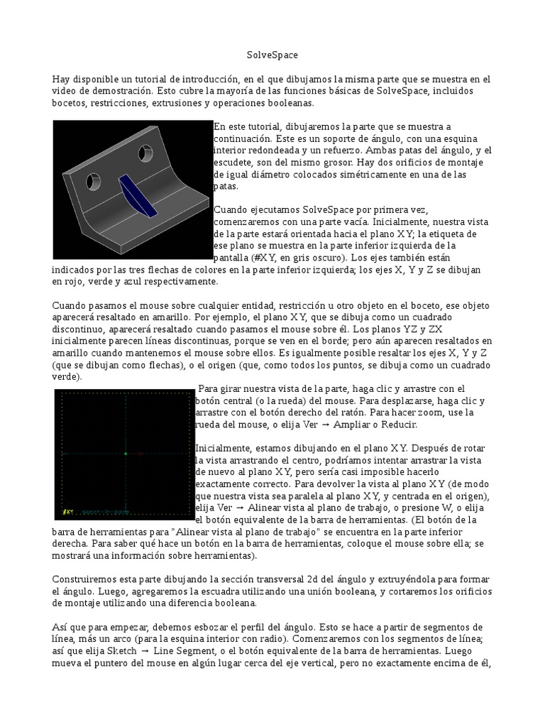 Tutorial Solvespace - Traduciendo | PDF | Ventana (informática) | Extrusión