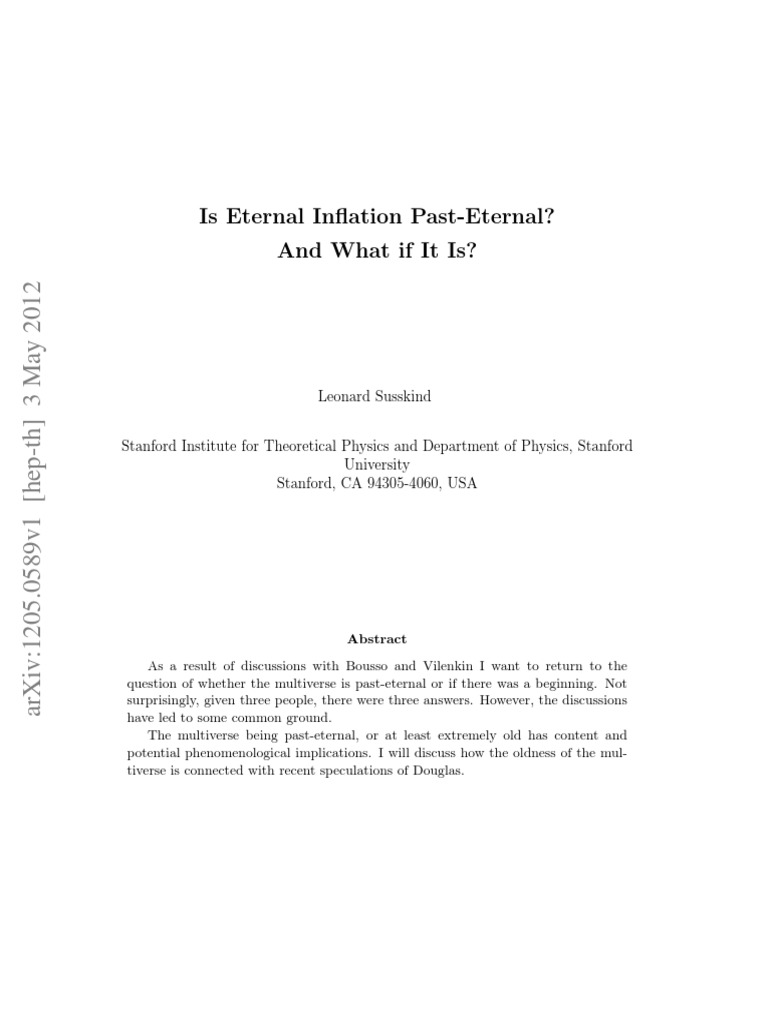 Is Eternl Inflation Past-Eternal | PDF | Inflation (Cosmology ...