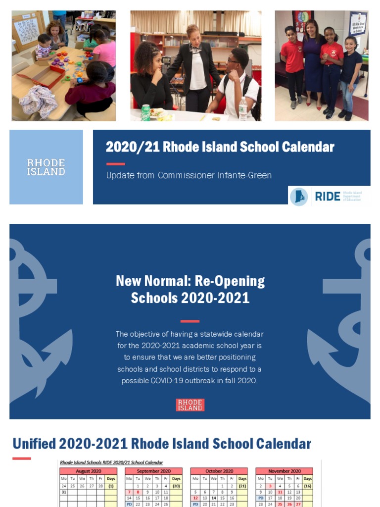2020/21 Rhode Island School Calendar | PDF | Behavior Modification ...