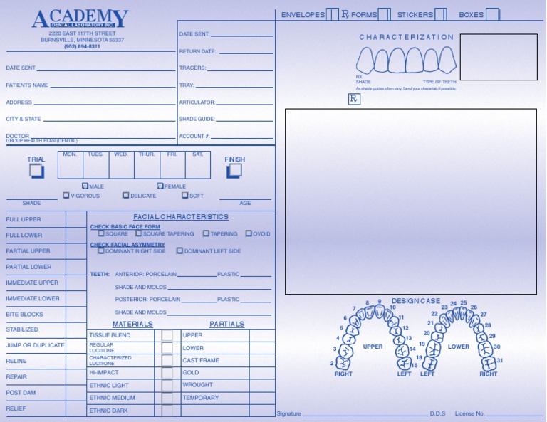 Academy Dental Form | PDF | Dentistry | Mouth