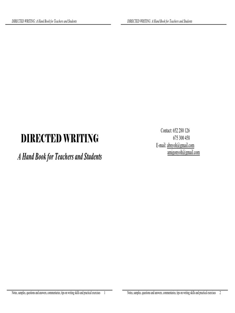 DIRECTED WRITING by Nyoh Amost Printed PDF | PDF | Multiple Choice ...