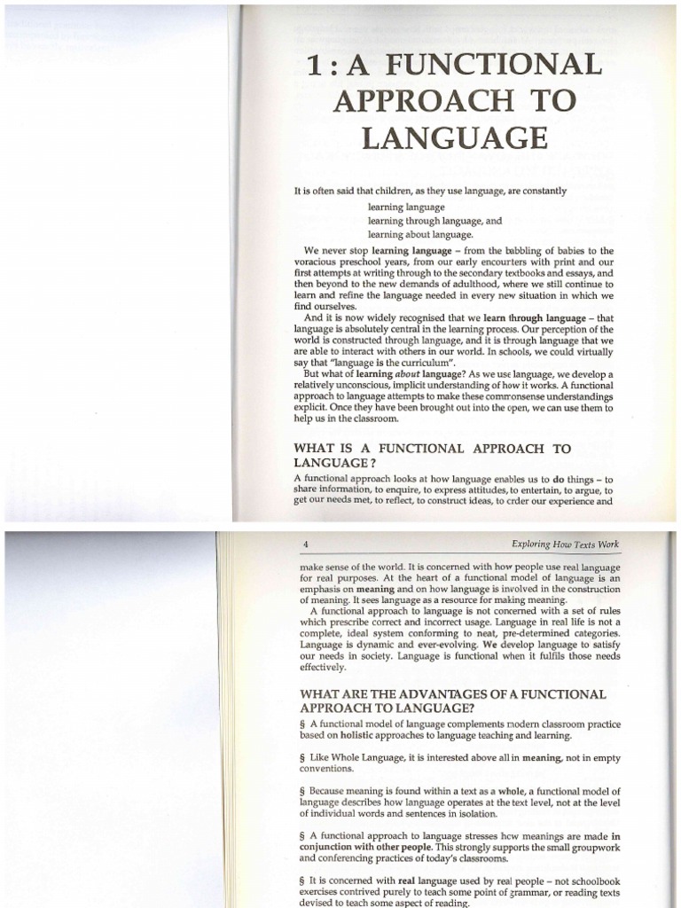 A Functional Approach To Language | PDF