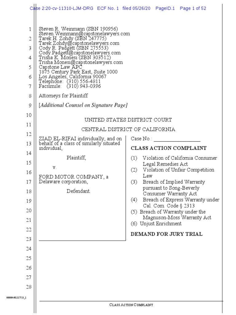 Gregorio v. Ford Motor Company | PDF | Manual Transmission | National ...
