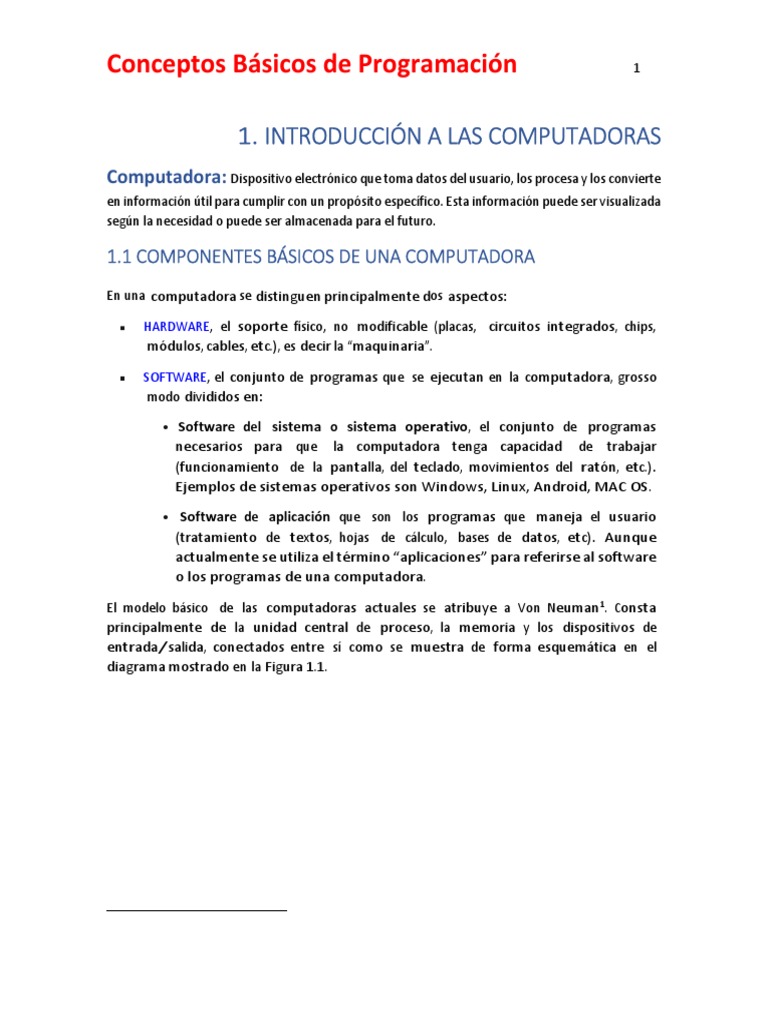 Conceptos Basicos de Programacion PDF | PDF | Hardware de la computadora | Programa de computadora