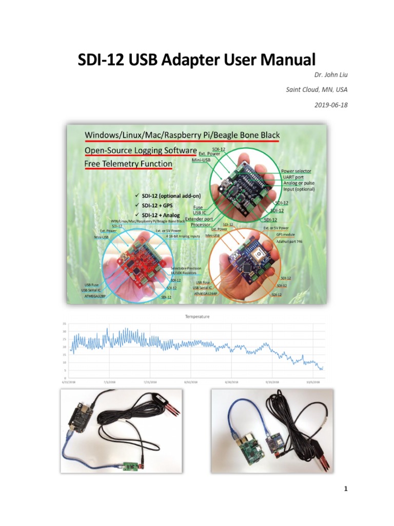 SDI-12 Sensors USB Aadapter User Manual | PDF | Electrical Resistance ...