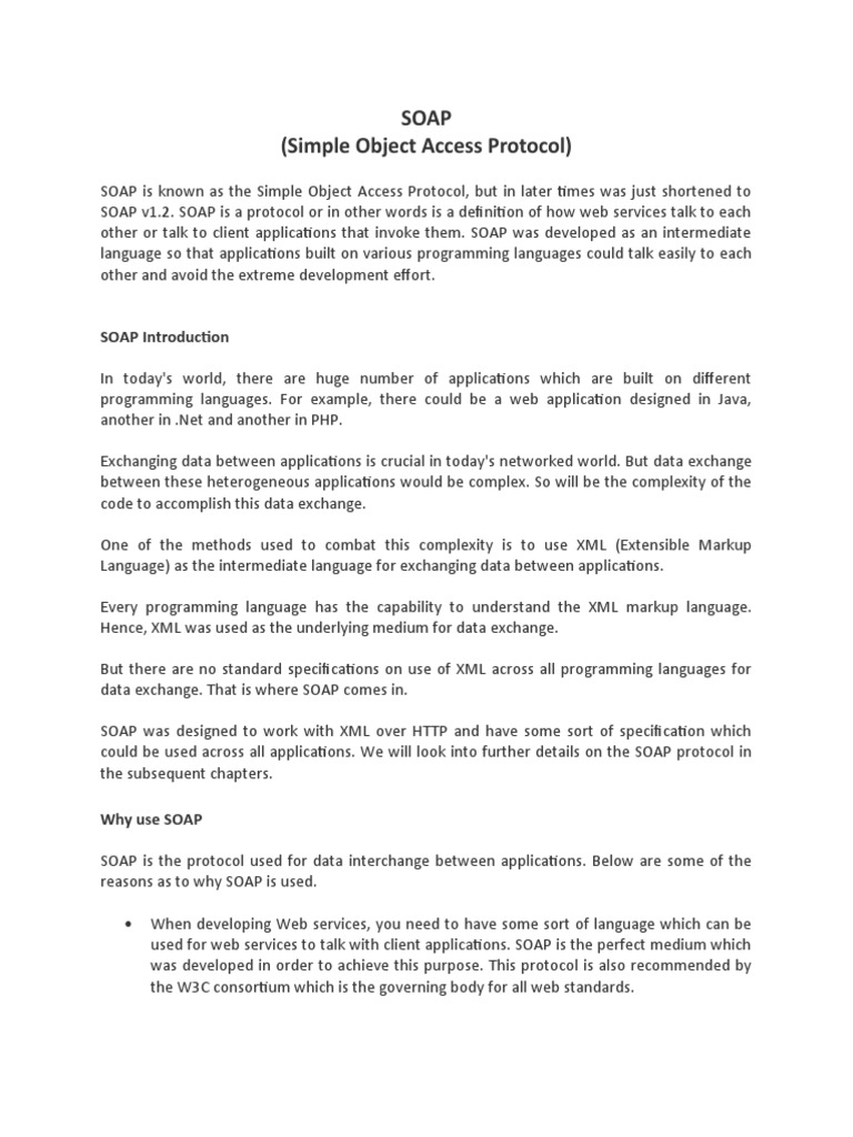 Soap (Simple Object Access Protocol) | PDF | Soap | Web Service