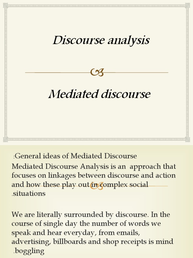 Mediated Discourse Analysis | PDF