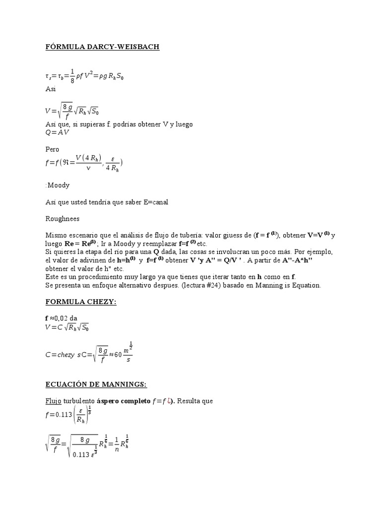 Fórmula Darcy | PDF