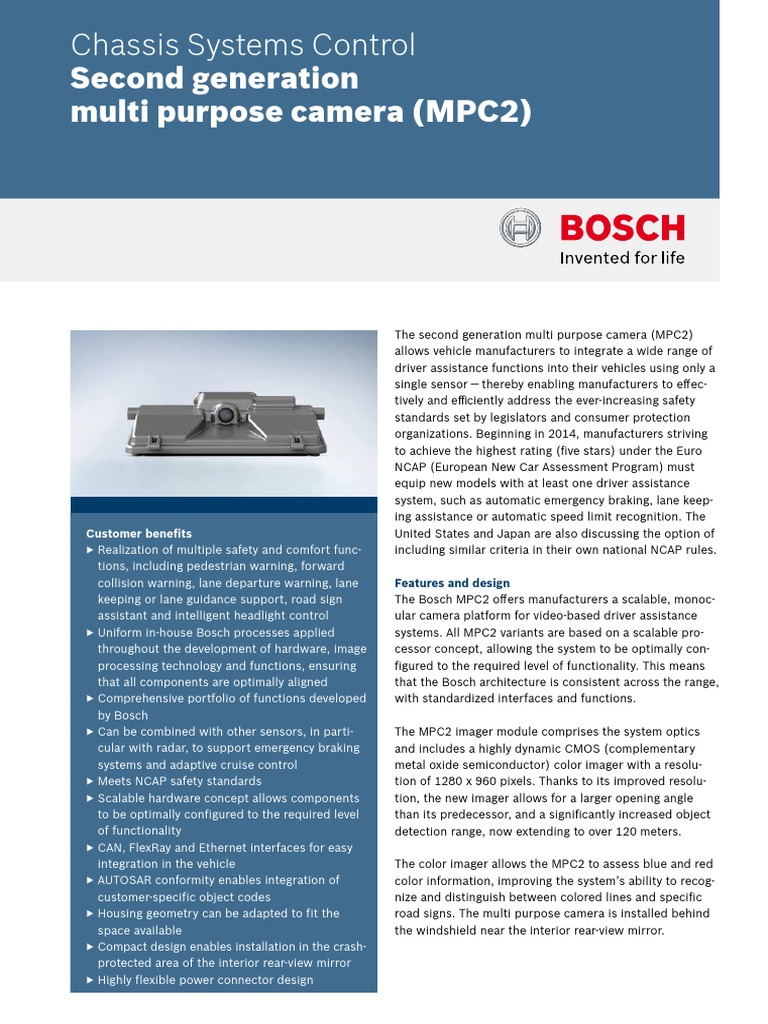 Second Generation Multi Purpose Camera (MPC2) : Chassis Systems Control ...