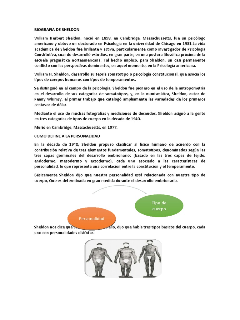 BIOGRAFIA y Tipologia DE SHELDON | PDF | Sicología | Conceptos psicologicos