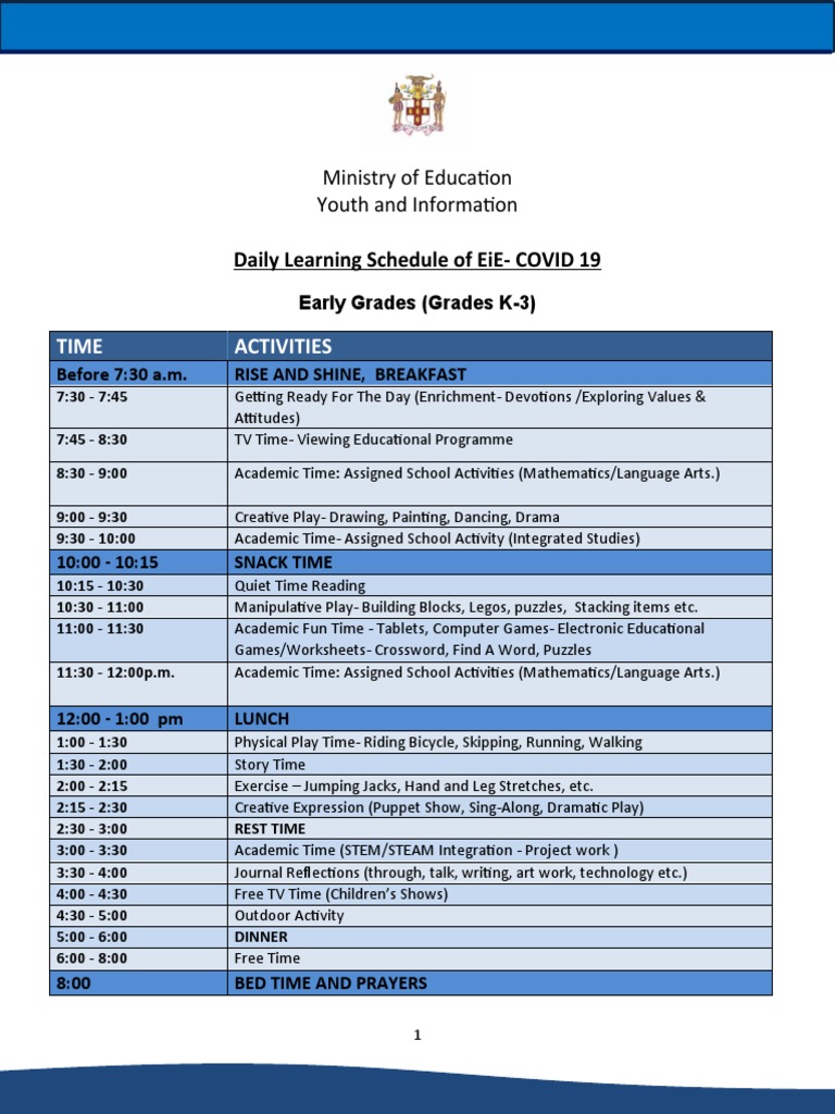 GENERAL BULLETIN 54-2020 - COVID 19 CRISIS Schedule EiE March 2020 With ...