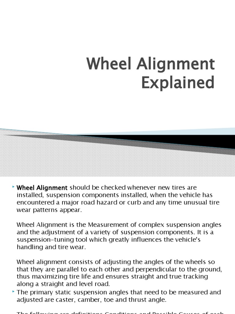 Wheel Alignment Explained | PDF | Transport Economics | Vehicle Industry