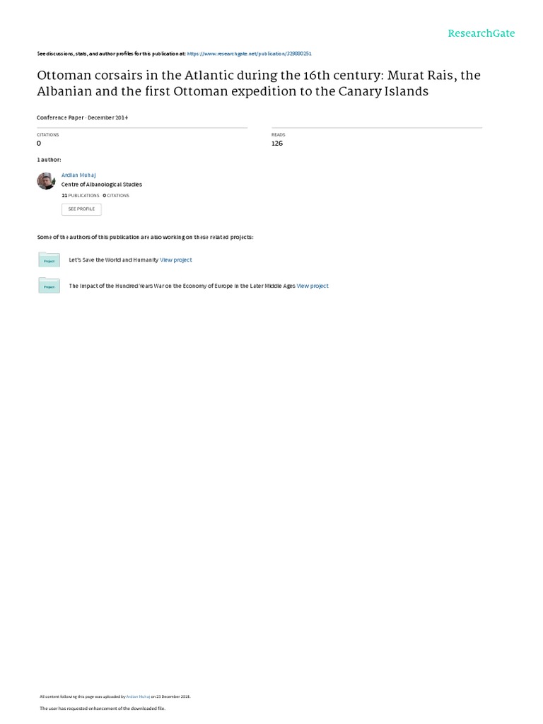 Ottoman Corsairs in The Atlantic During The 16th Century: Murat Rais ...