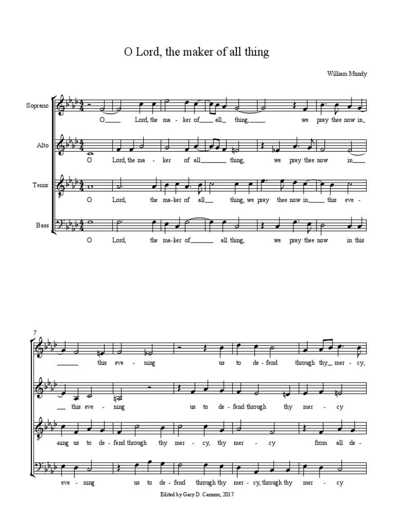Choral Prayer by William Mundy | PDF | Choral Music