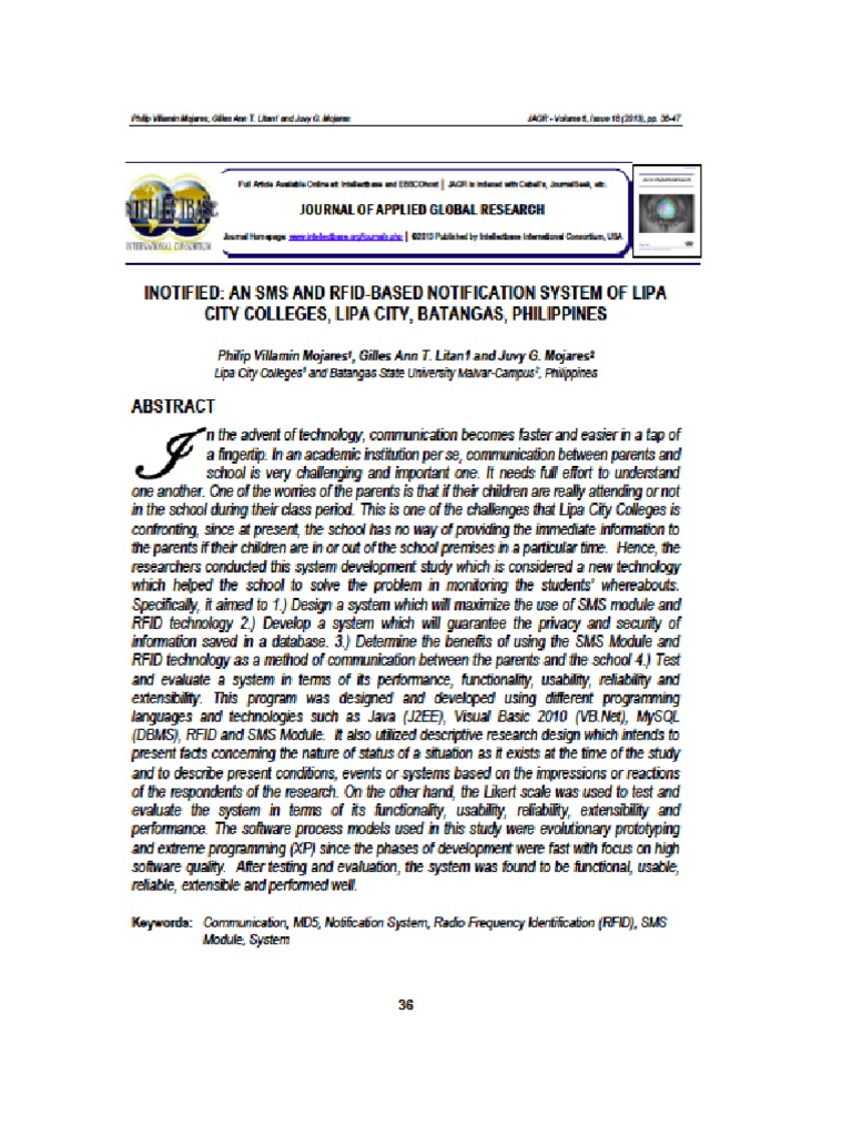 Inotified-Sms & Rfid Notification System of LCC | PDF