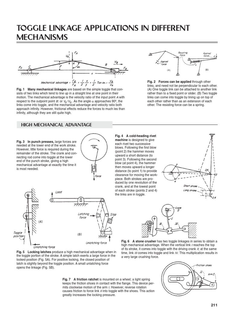 Toggle Linkage Mechanisms Explained | PDF | Lever | Applied And ...