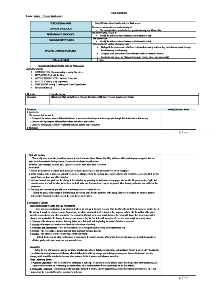 Social Relationships in Middle and Late Adolescence T.G. | PDF ...