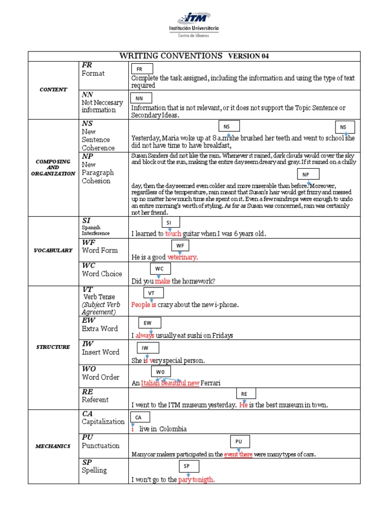 Writing Conventions v04 | PDF | Linguistics | Syntax