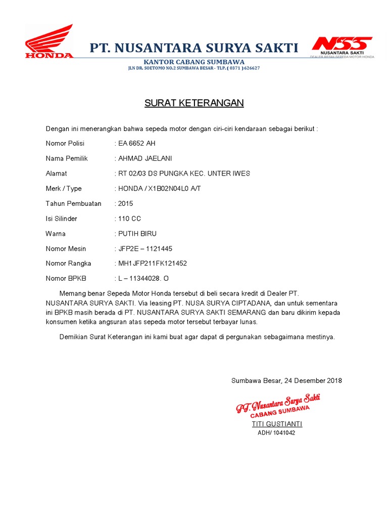 Rekomendasi BPKB Motor | PDF