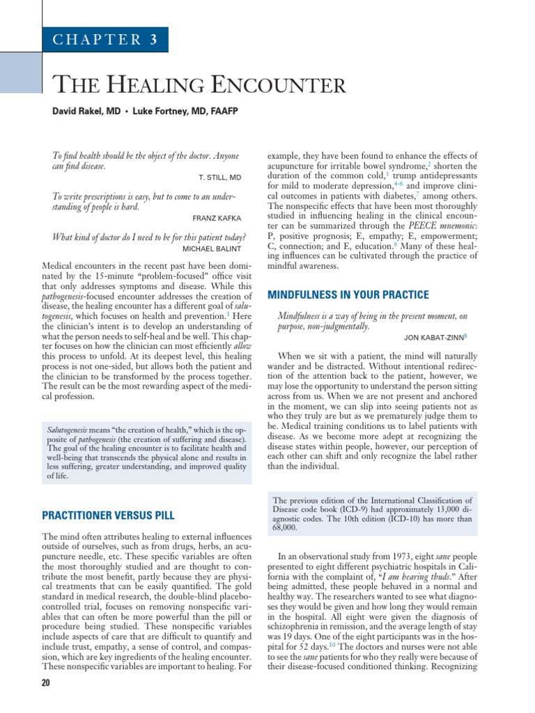 Chapter 3 - The Healing Encounter - 2018 - Integrative Medicine | PDF ...
