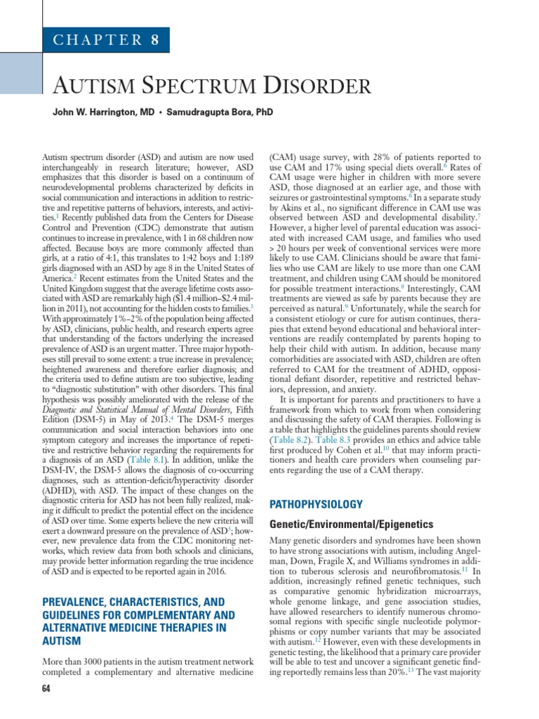 Chapter 8 - Autism Spectrum Disorder - 2018 - Integrative Medicine | Download Free PDF | Autism ...