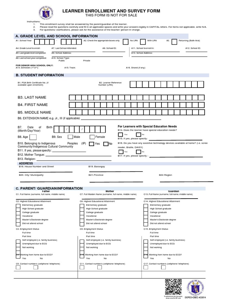 FILLABLE Enrollemnt Form 2020 | PDF | Internet Access | Schools