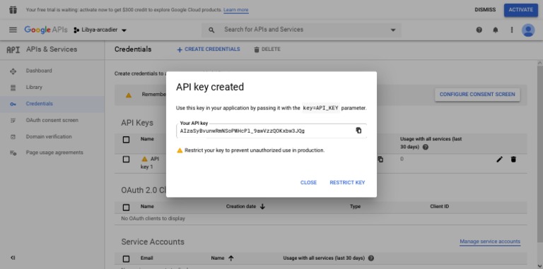 Credentials - APIs & Services - Libya-Arcadier - Google API Console ...