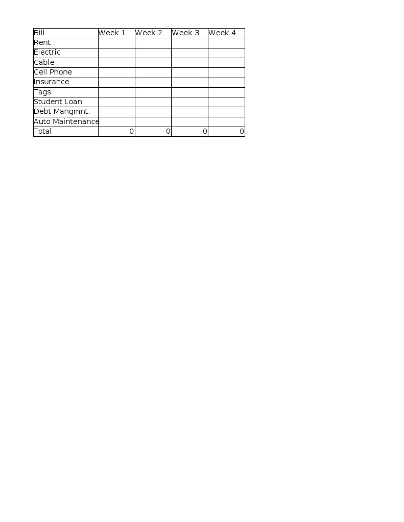 Bill Worksheet | PDF