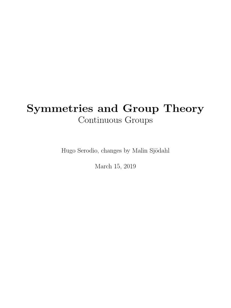 GTtnotes 2019 | PDF | Lie Groups | Group (Mathematics)