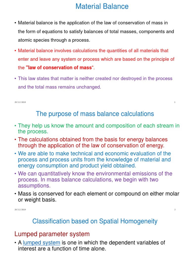 Material Balance | PDF | Chemical Reactor | Fluid Dynamics