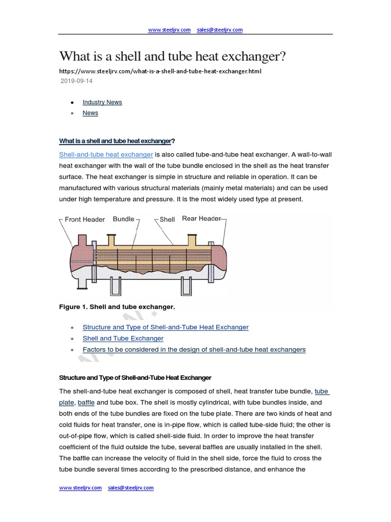 What Is A Shell And Tube Heat Exchanger Pdf Heat Exchanger Heat