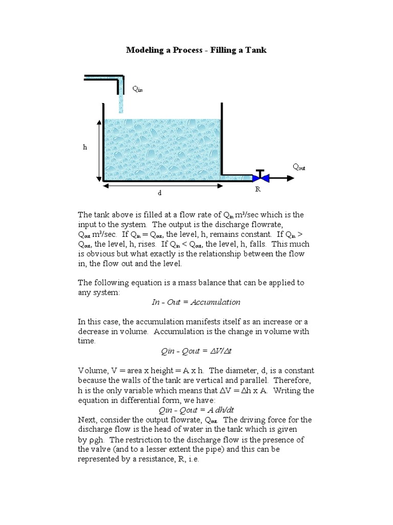 Modeling A Process - Filling A Tank: in - Out Accumulation | PDF ...