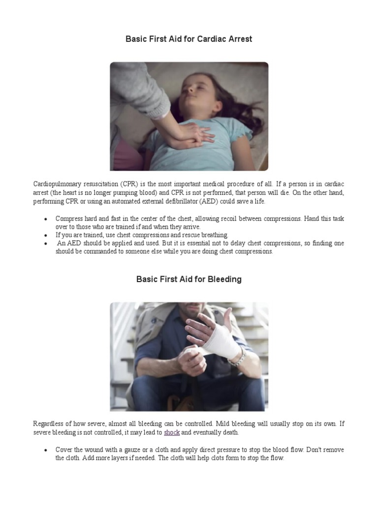 Basic First Aid For Cardiac Arrest: Shock | PDF | Cardiopulmonary ...