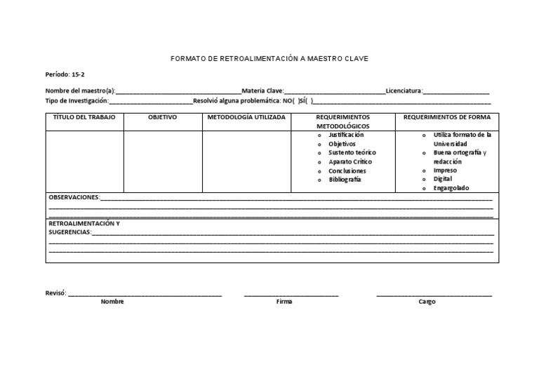 Formato de Retroalimentacion A Maestro Clave | PDF | Cognición | Science