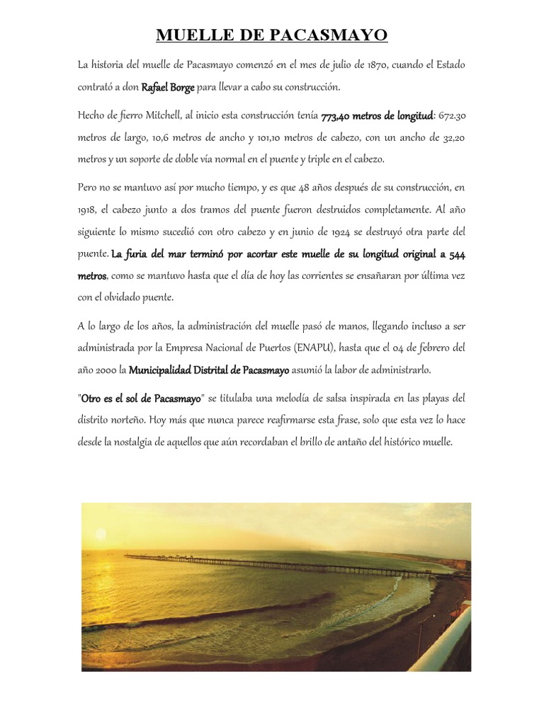 Historia y características del muelle de Pacasmayo | PDF | Cultura ...