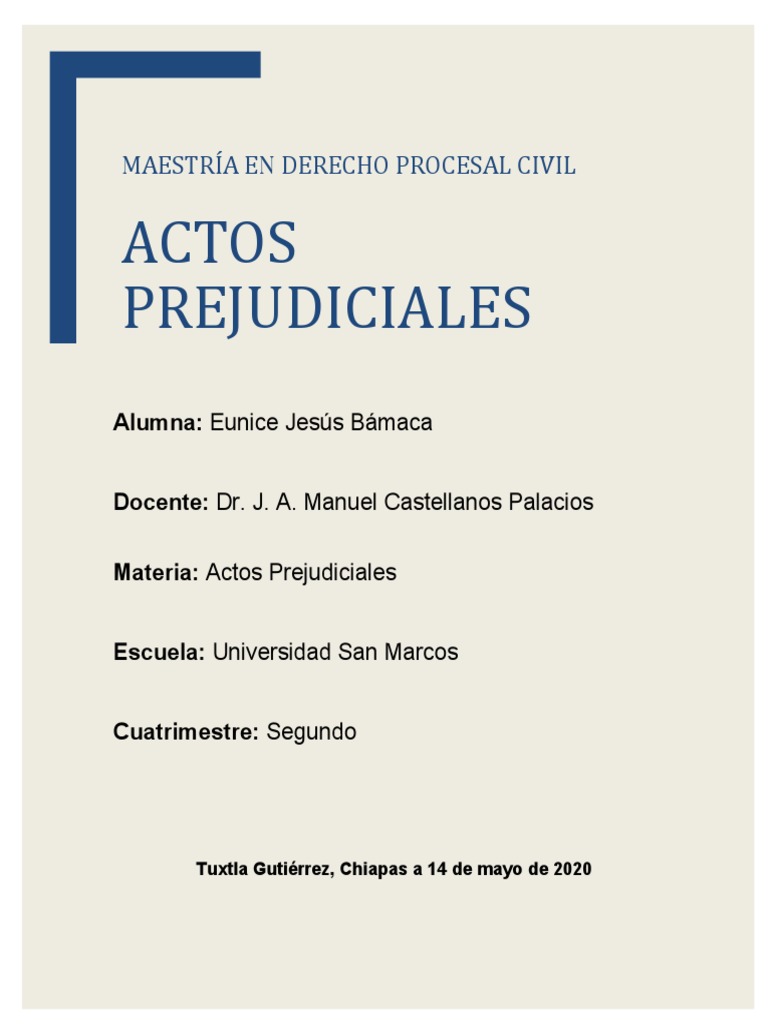 Actos Prejudiciales | PDF | Caso de ley | Mandato