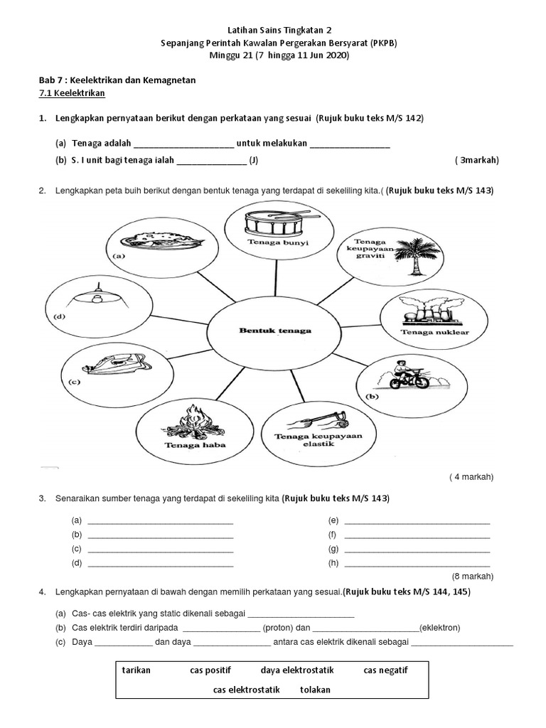 Sains Tingkatan 2 M21 B7 Keelektrikan Dan Kemagnetan Pdf