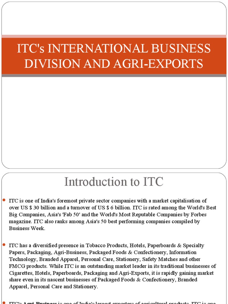 Introduction To ITC | PDF | Agriculture | Economies
