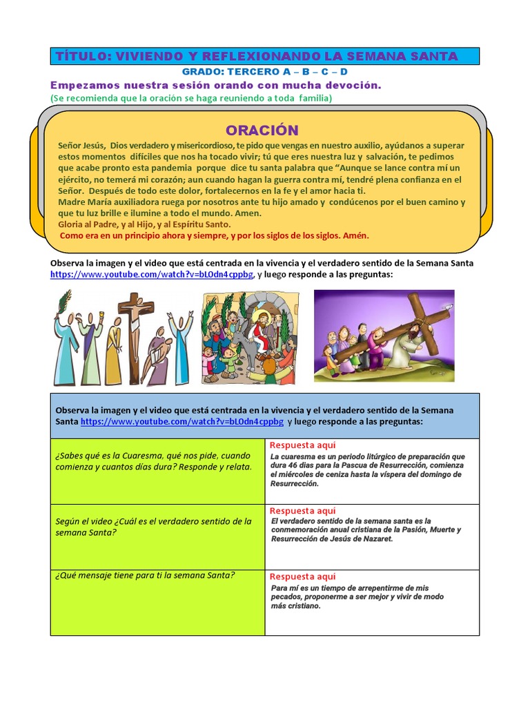 Reflexionando sobre la Semana Santa | PDF | Pascua de Resurrección | Jesús